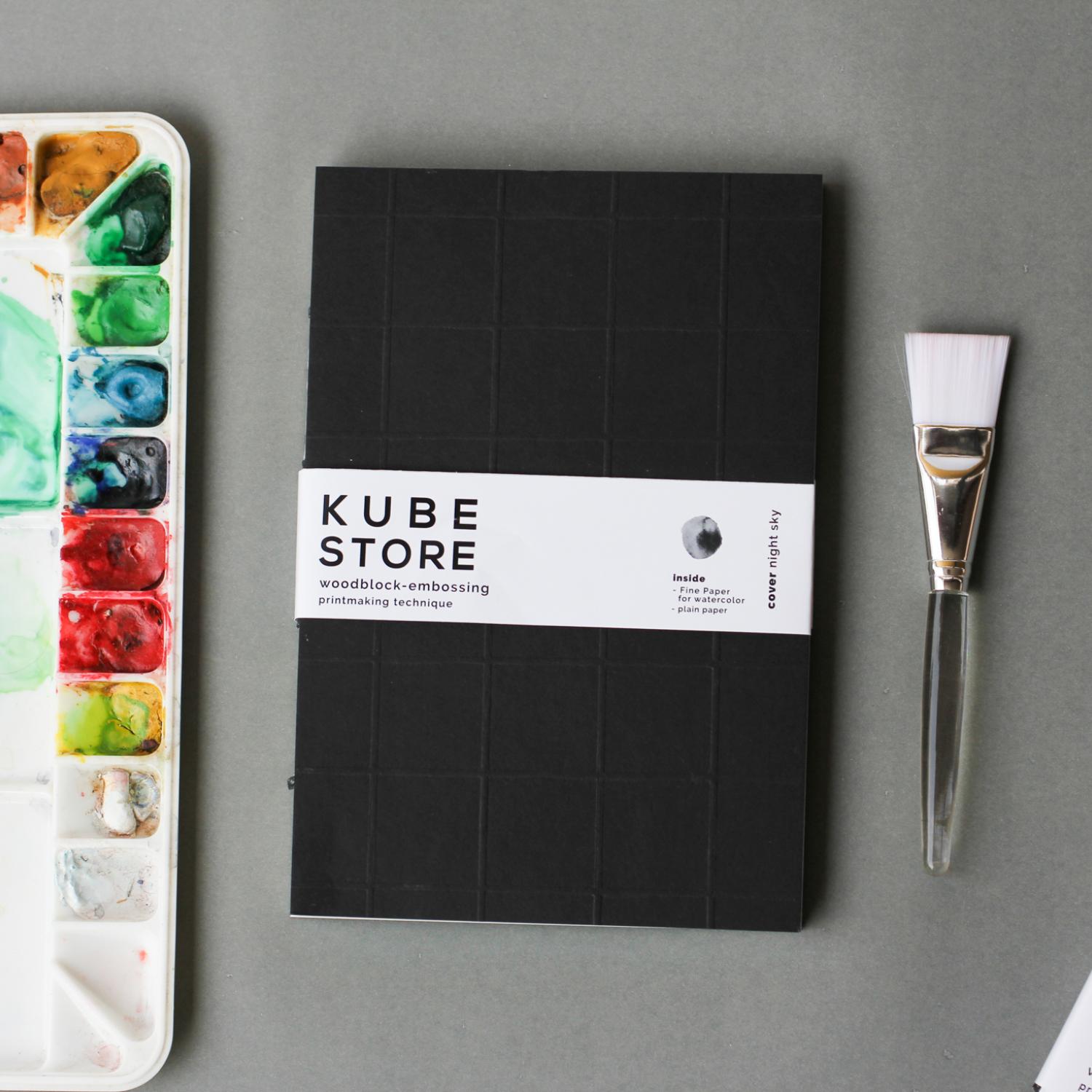 Kube book for water colour - ปกสีดำ (Night Sky)