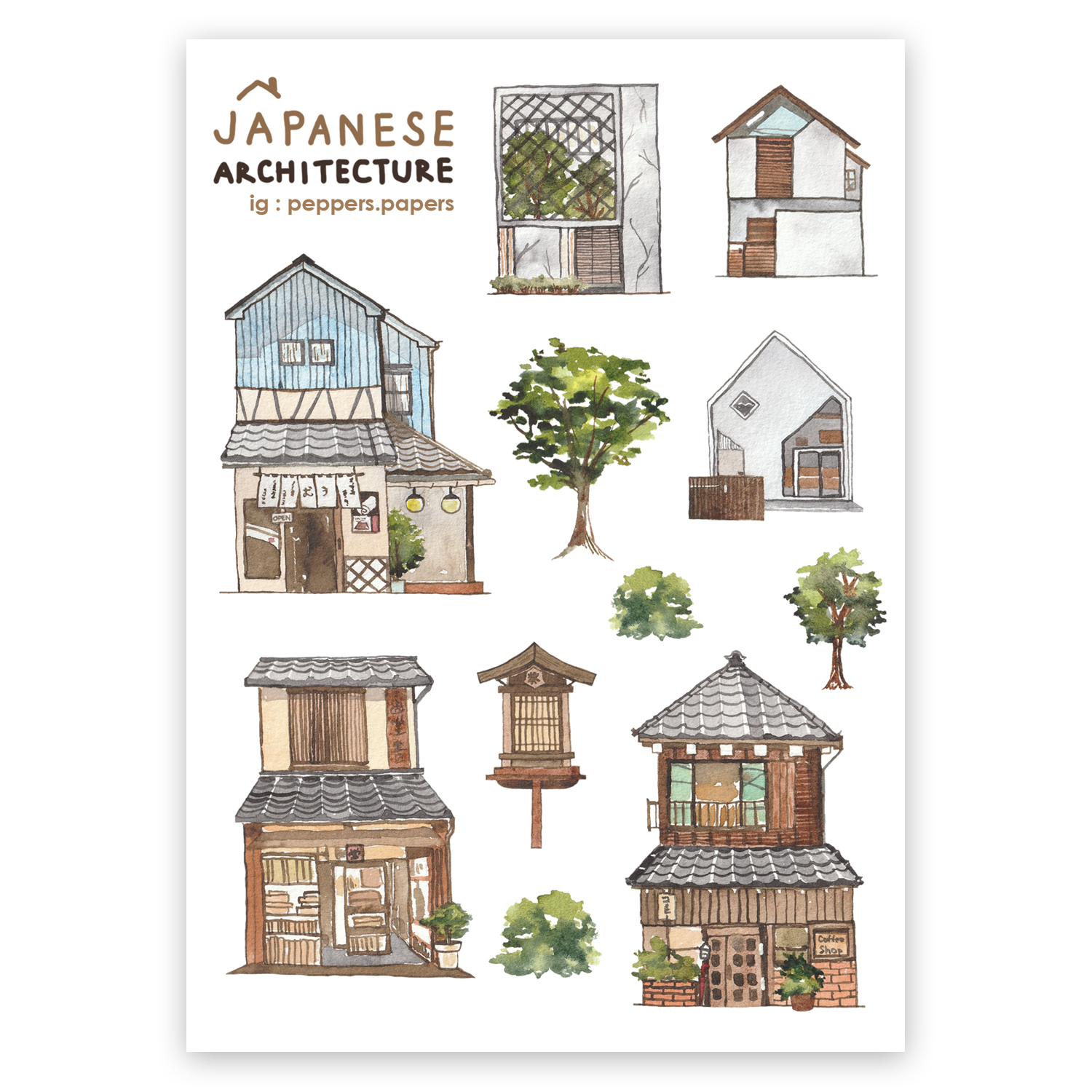 Sticker : Japanese Architecture
