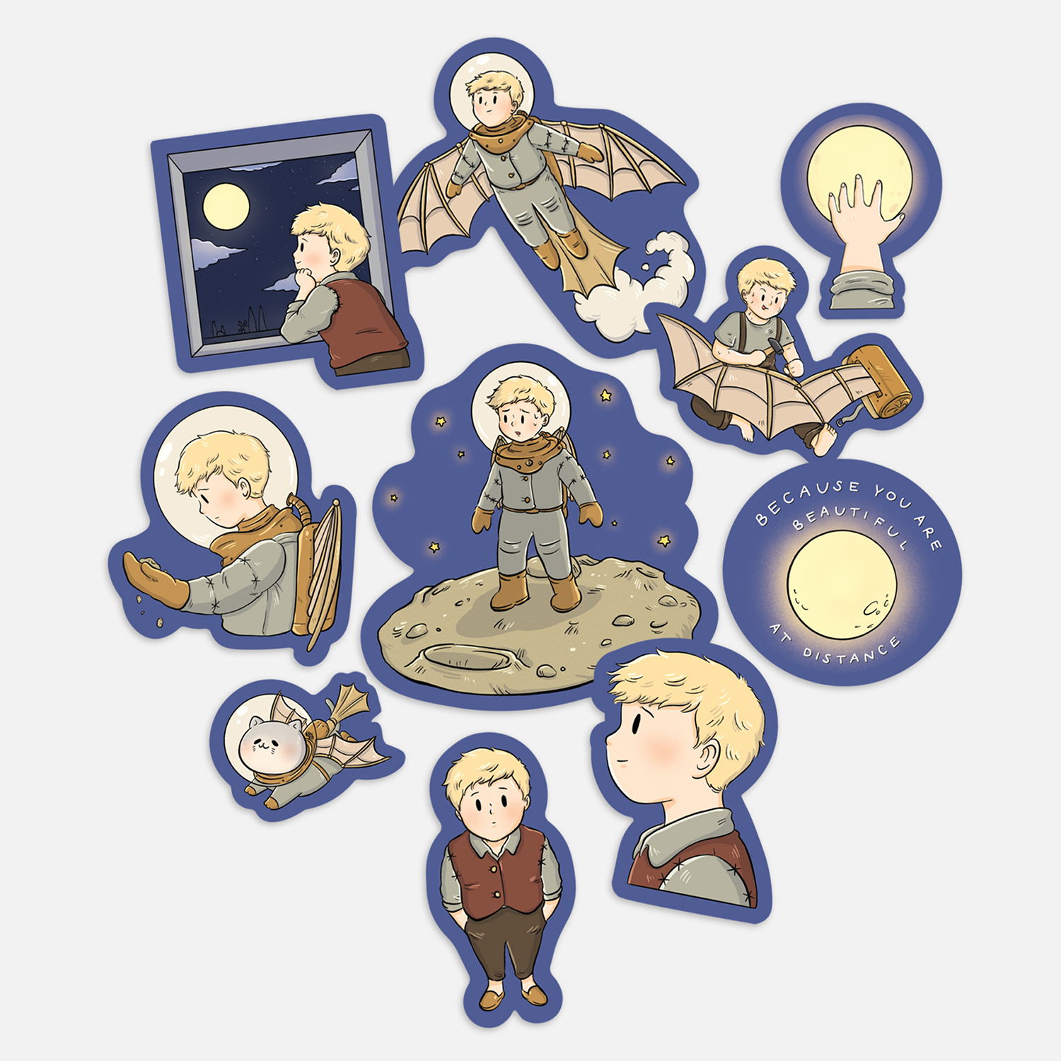 The Boy and The Moon - sticker pack