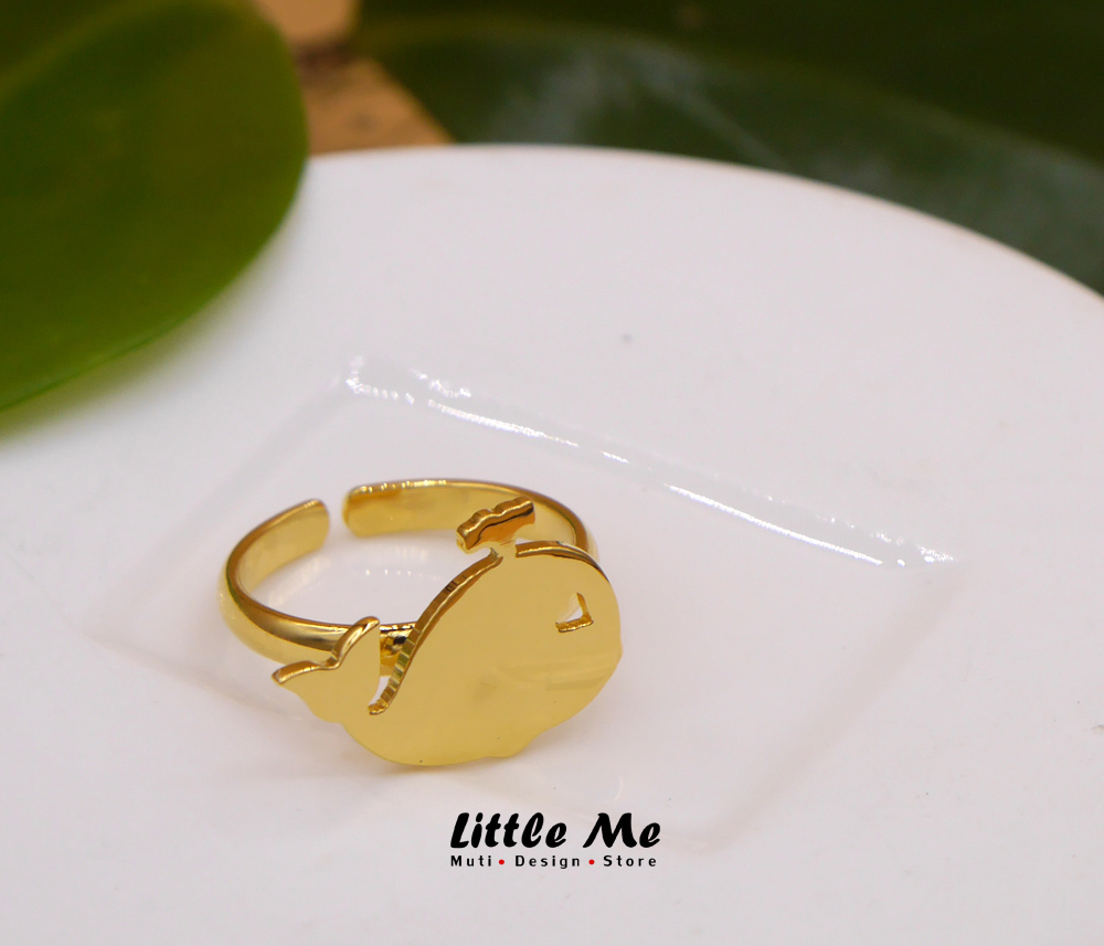 Whale Ring - 18K Gold plated on brass, Tiny Ring, Animal Jewelry