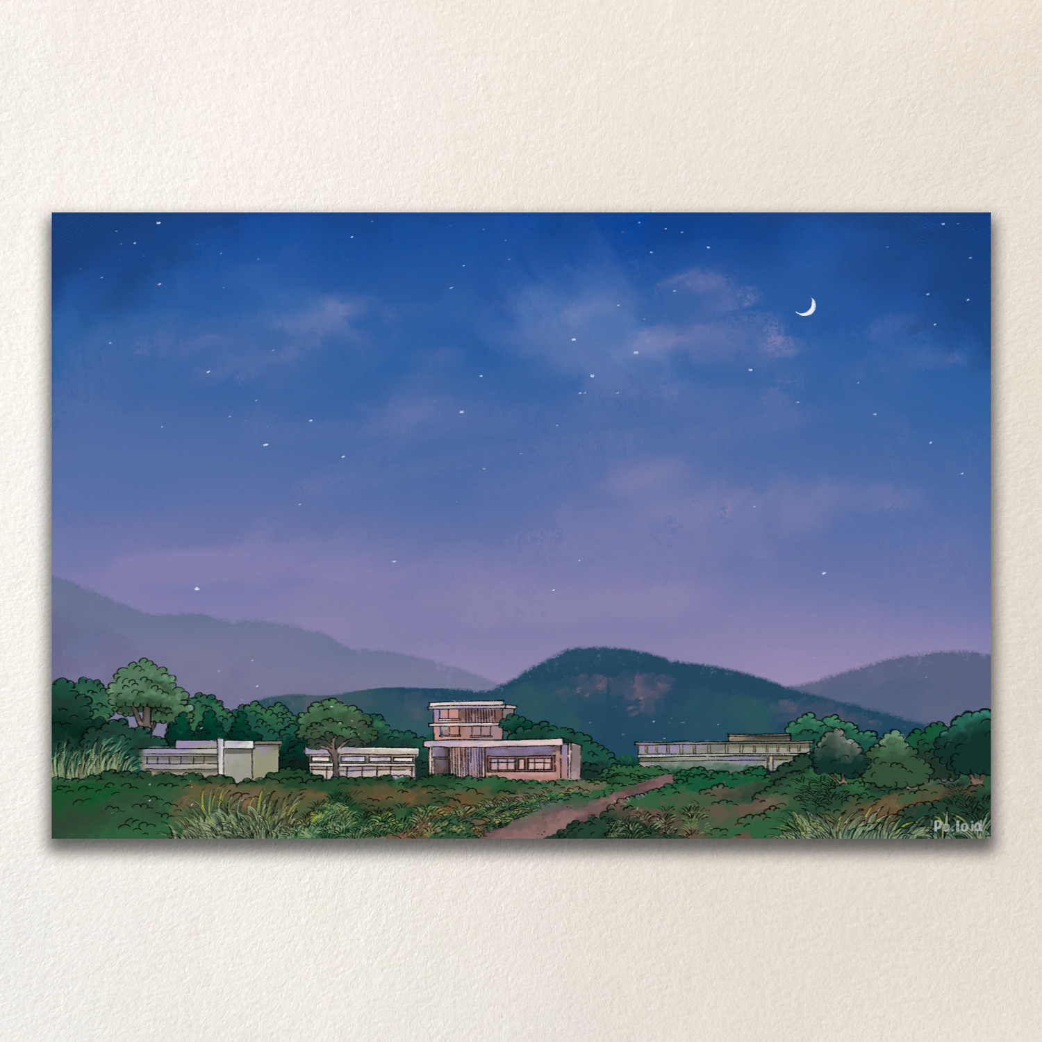 Starry night postcard