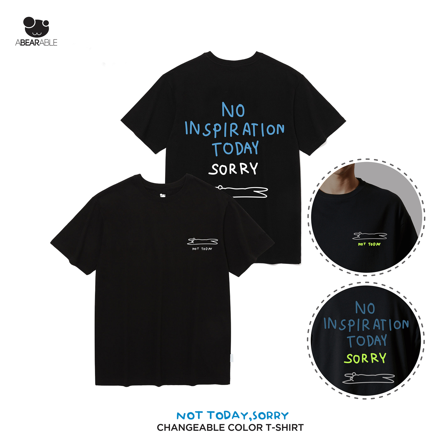 NOT TODAY, SORRY เสื้อยืดเรืองแสงในที่มืด